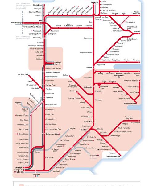 Greater Anglia – Tier Map – Walking. Gossip. Travel.